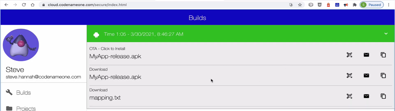 Codename One Project Build Android App Steve Hannah